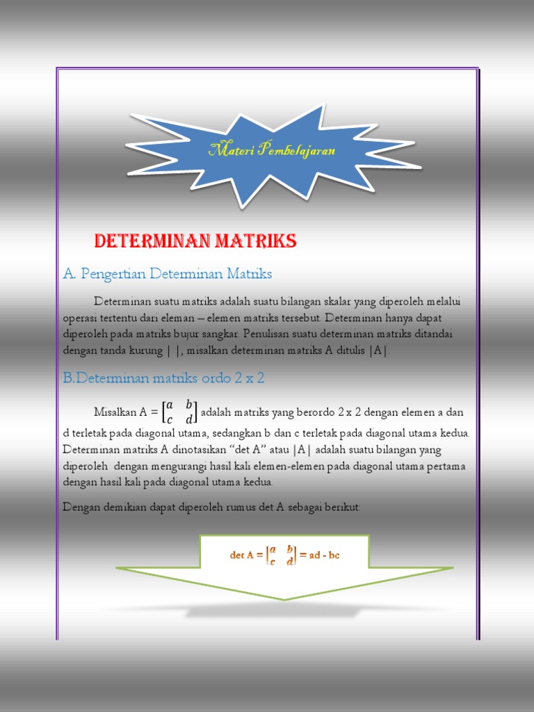 LKPD Determinan Matriks#Luiana (11715201163) | PDF | Sains & Matematika