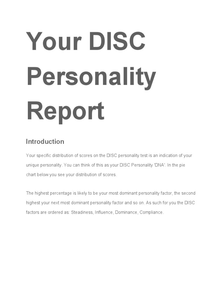 Your Disc Personality Report | PDF