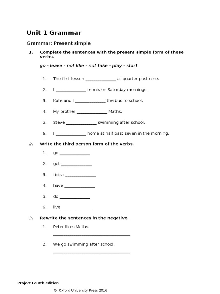 Unit 1 Grammar PDF Linguistics Grammar