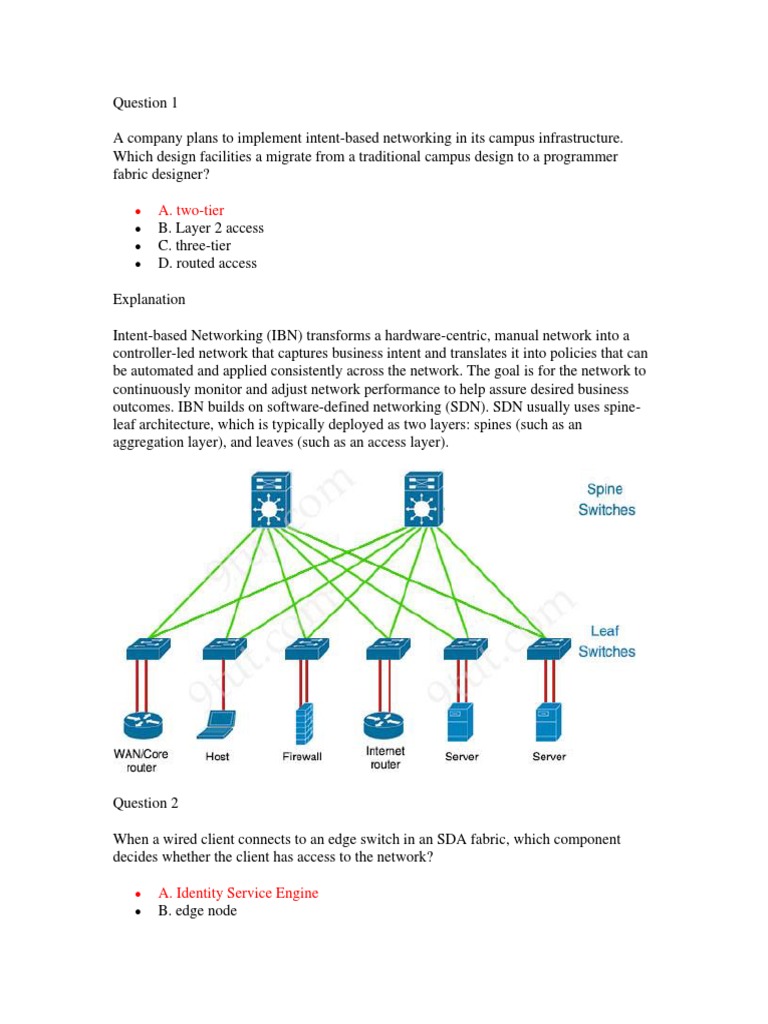 New ENCOR Questions Part 1 | PDF | Computer Network | Ip Address