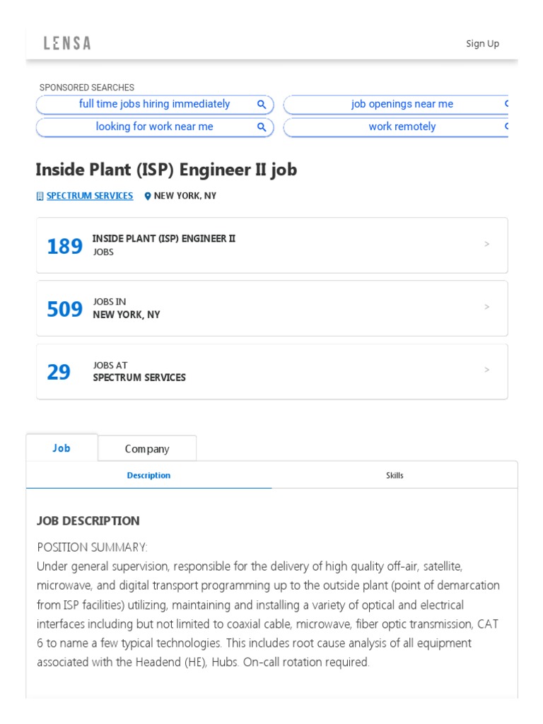 Inside Plant (ISP) Engineer IIB | PDF | Computer Network | Internet ...