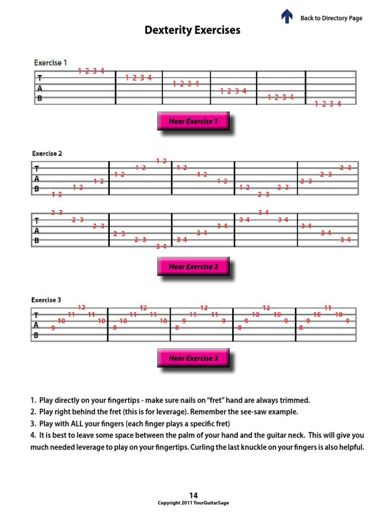 Dexterity Exercises 1 2 3 PDF | PDF