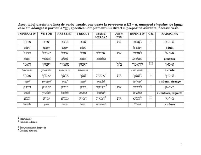 Verb Limba Ebraica | PDF