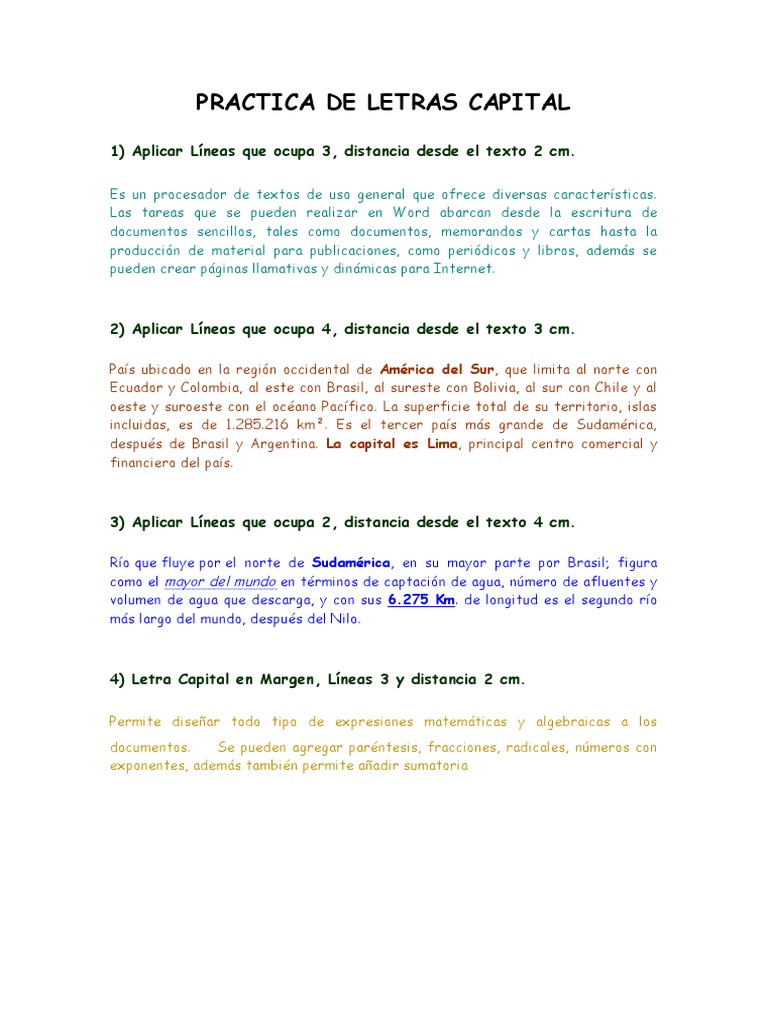 Práctica Letra Capital | PDF