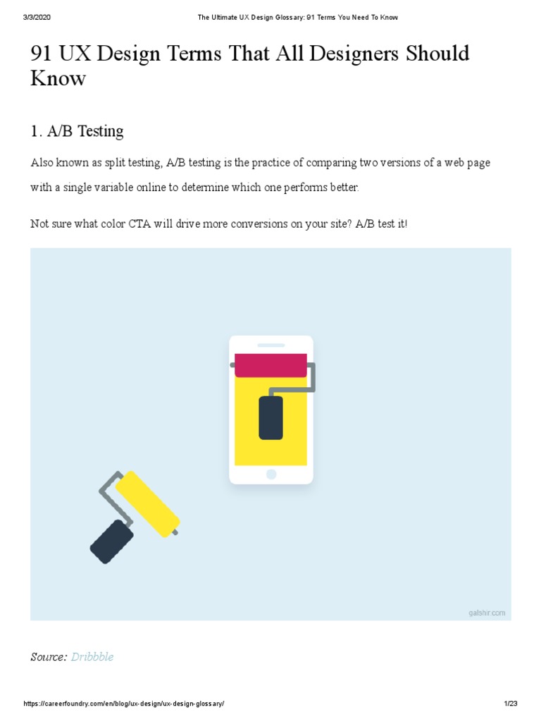 The Ultimate UX Design Glossary | PDF | Websites | Usability