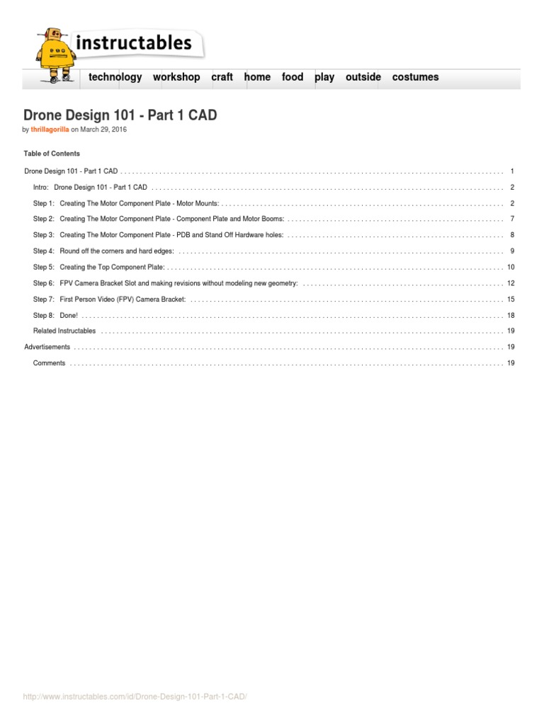 Drone Design Basics: CAD Guide | PDF | Computer Keyboard | Quadcopter