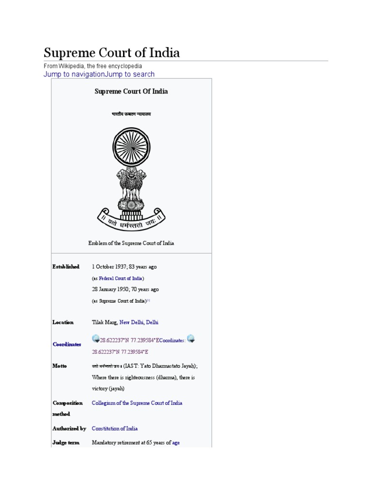 The Supreme Authority: An Overview of the Supreme Court of India | PDF ...