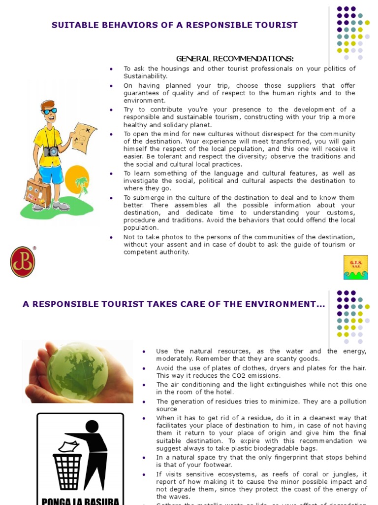 Suitable Behaviors of A Responsible Tourist: General Recommendations ...