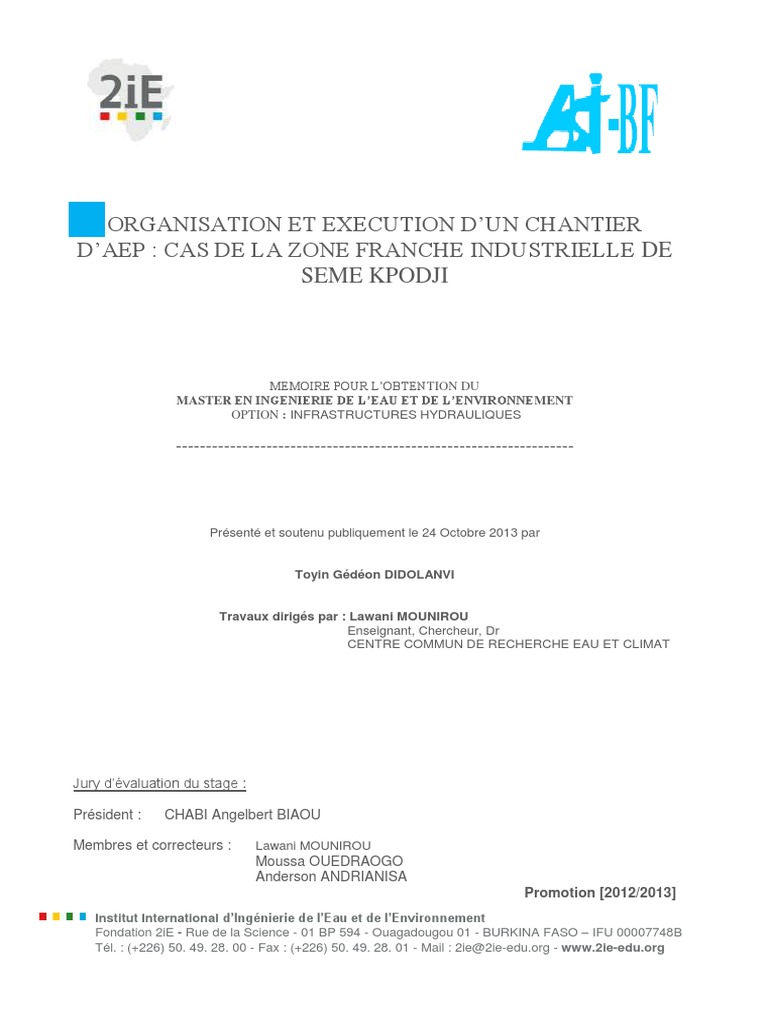 Projet Aep | PDF | Entrepreneur principal | Ingénierie civile