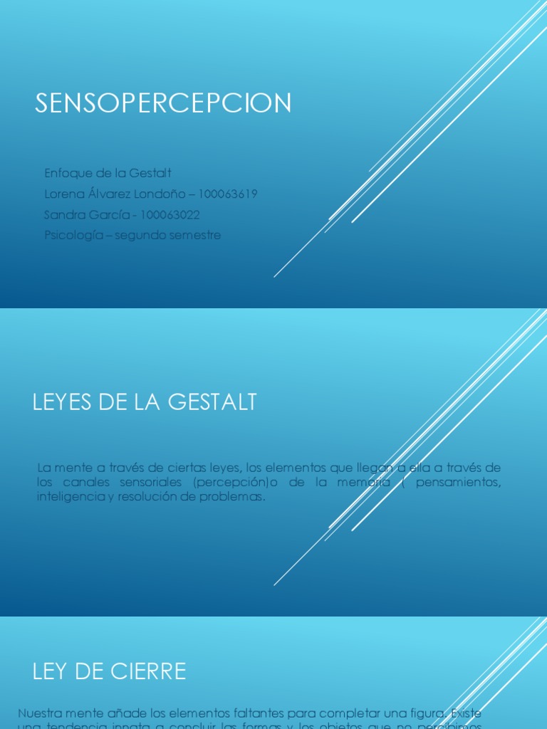 Sensopercepcion Ley de Gestalt | Descargar gratis PDF | Percepción | Ciencias del comportamiento