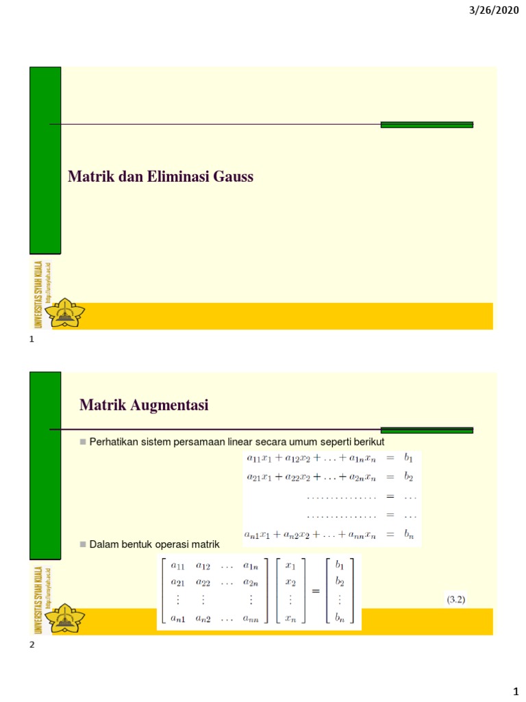 06 Fisika Komputasi Eliminasi Gauss | PDF