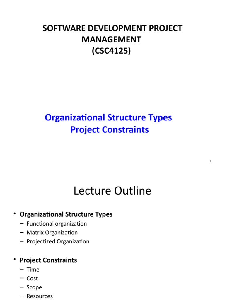 pm2 OrganizationalStructures ProjectConstraints | PDF | Organizational ...