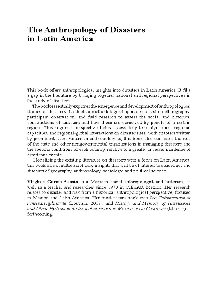 The Anthropology of Disasters PDF | PDF | Disaster Risk Reduction ...