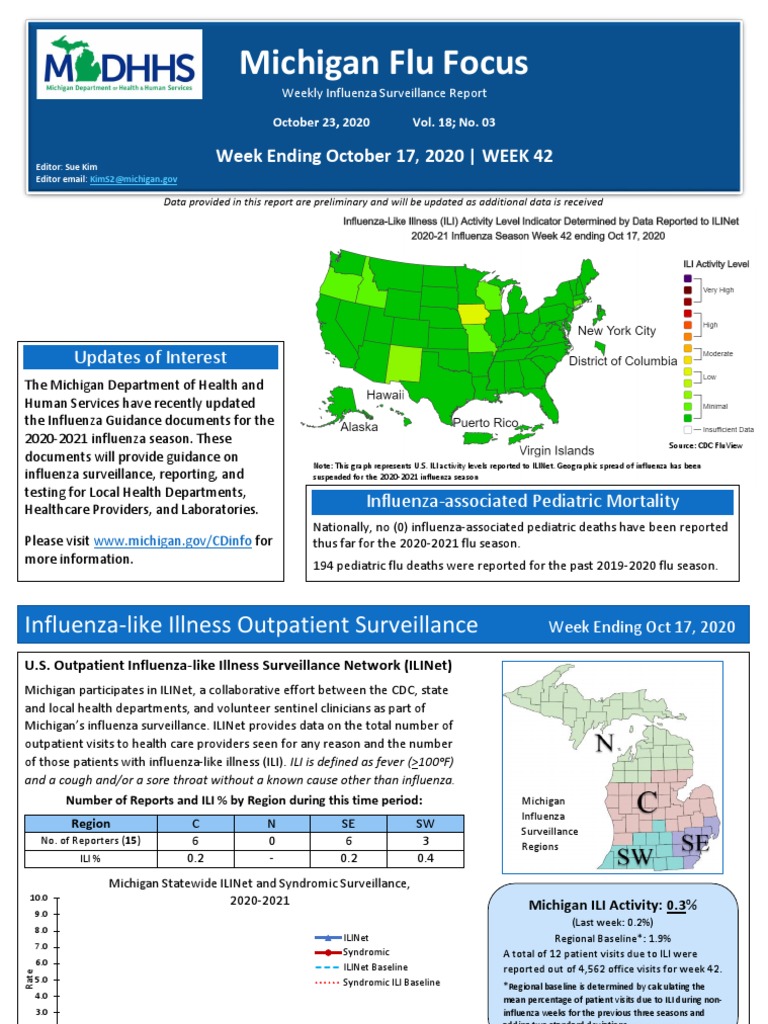 Michigan Weekly Flu Surveillance Report | PDF | Influenza | Influenza ...