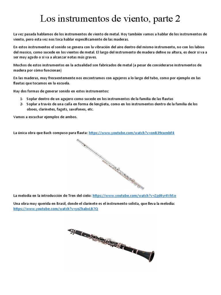 Los Instrumentos de Viento, Parte 2 | PDF | Instrumentos de viento de ...