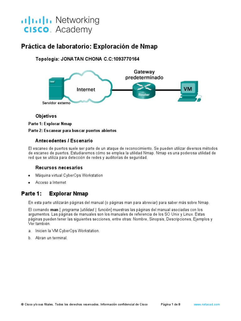 4.5.2.10 Lab - Exploring Nmap | PDF | Dirección IP | Protocolo de ...