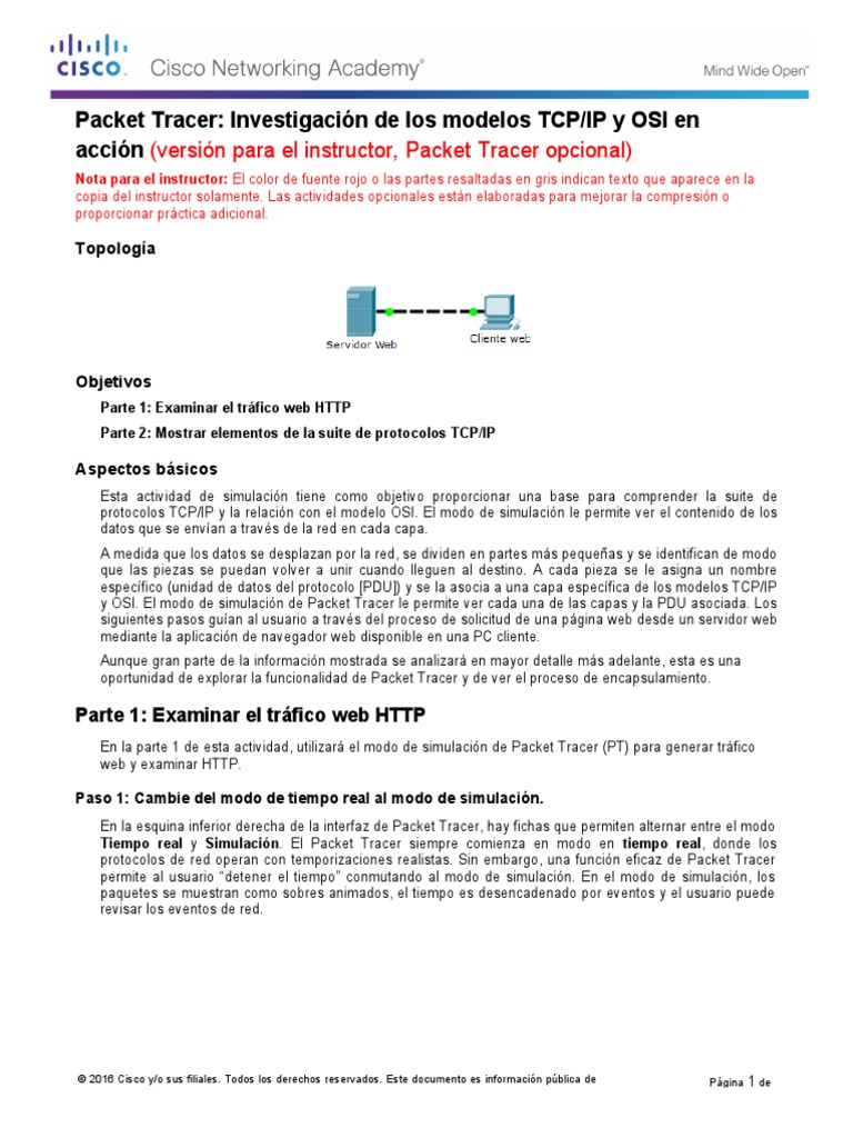 Luisa - 3.2.4.6 Packet Tracer - Investigating The TCP-IP and OSI Models in Action - ILM | PDF ...