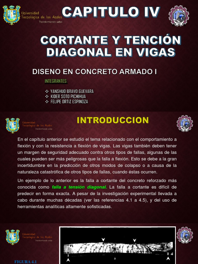 TRABAJO 02 - GRUPO Nro (9) - LOS INGENIEROS - TEMA - Cortante y Tensión ...