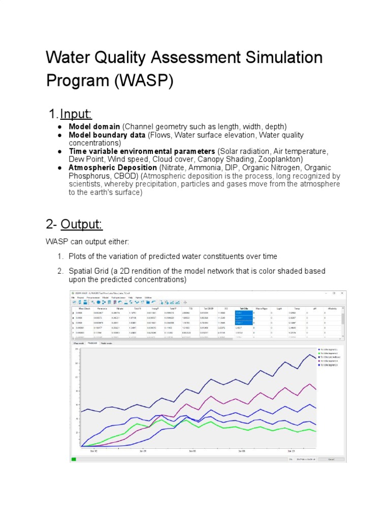 Water Quality Assessment Simulation Program (WASP) : 1.input | PDF