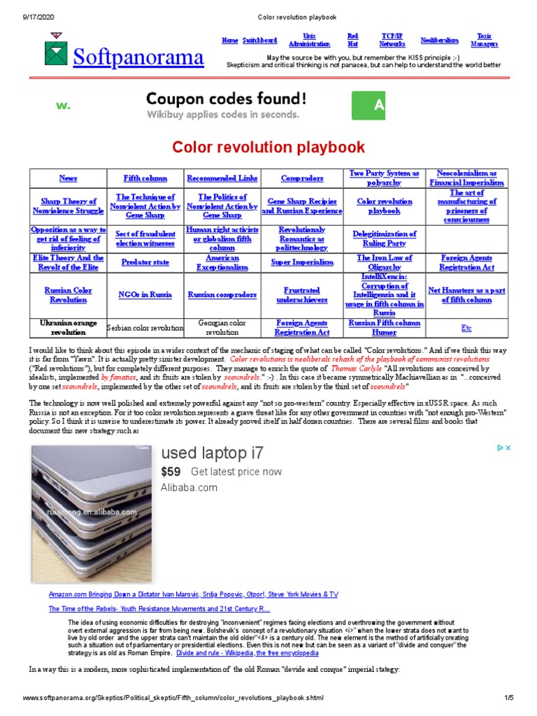 Color Revolution Playbook PDF | PDF | Computing And Information ...