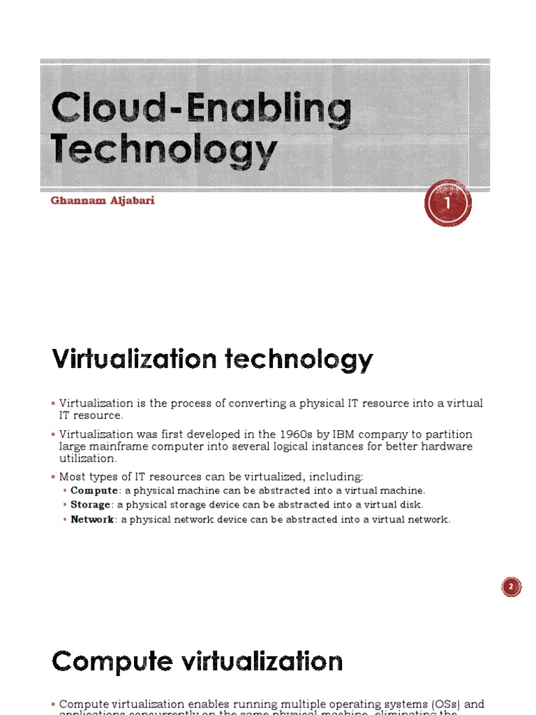 Cloud-Enabling Technology | PDF | Virtualization | Virtual Machine