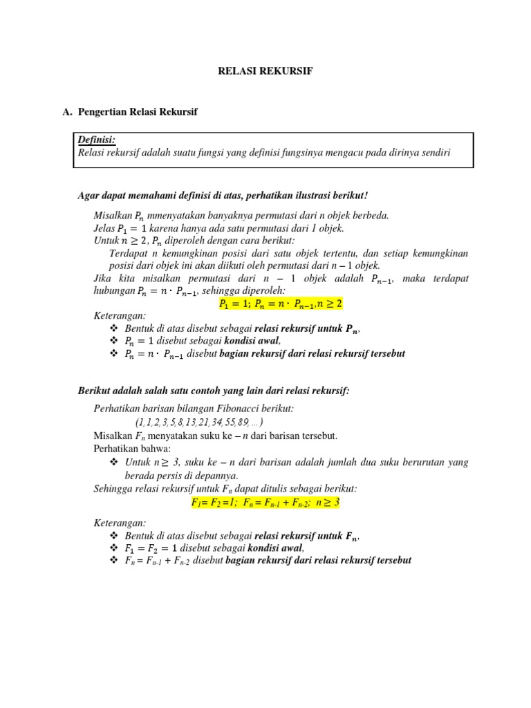 Relasi Rekursif | PDF