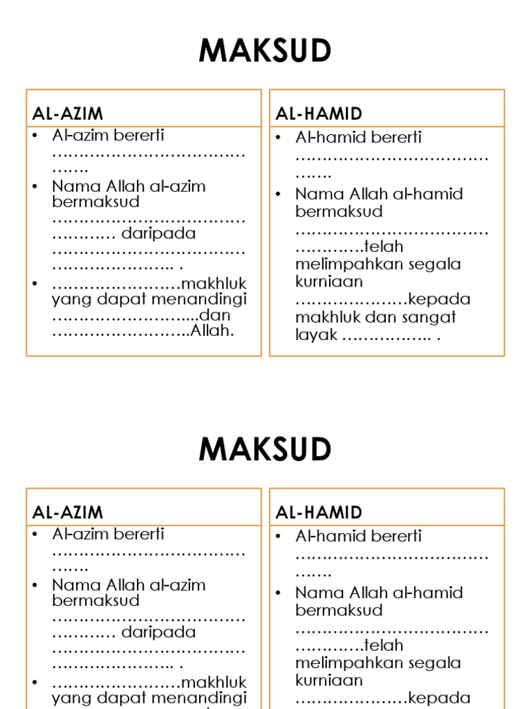 Agung Dan Mulianya Tuhanku (Al-Azim Dan Al-Hamid) T4 | PDF