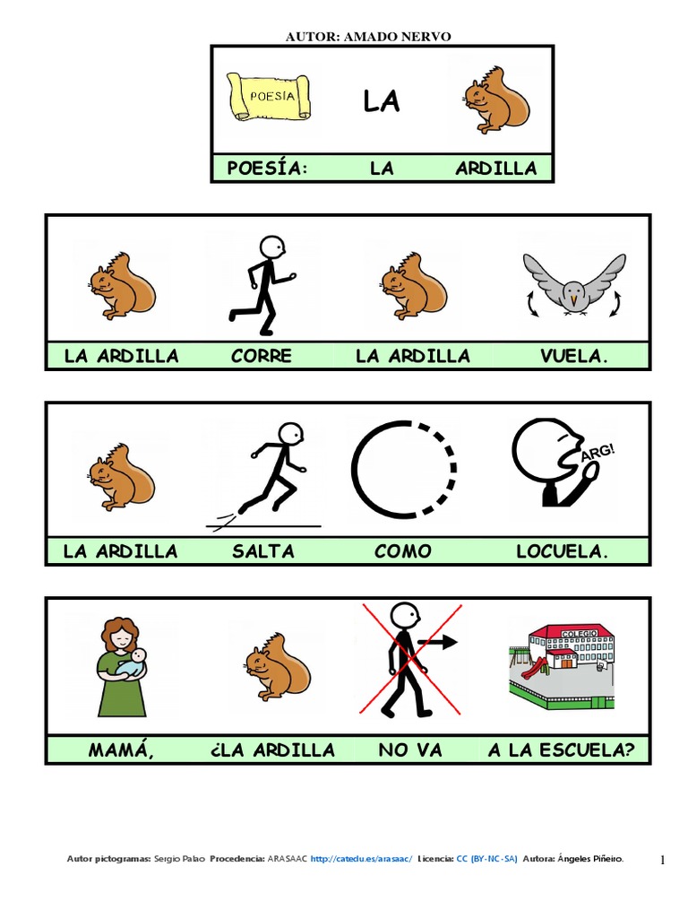 Poema Infantil: La Ardilla de Amado Nervo | PDF