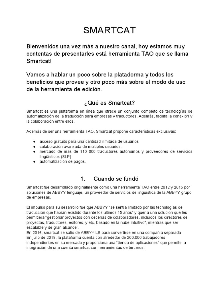 SMARTCAT - Completo | PDF | Traducciones | Archivo de computadora