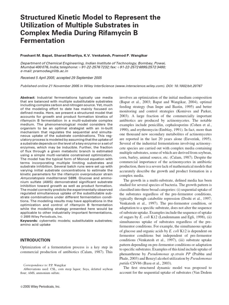 Structured Kinetic Model To Represent The Utilization of Multiple ...