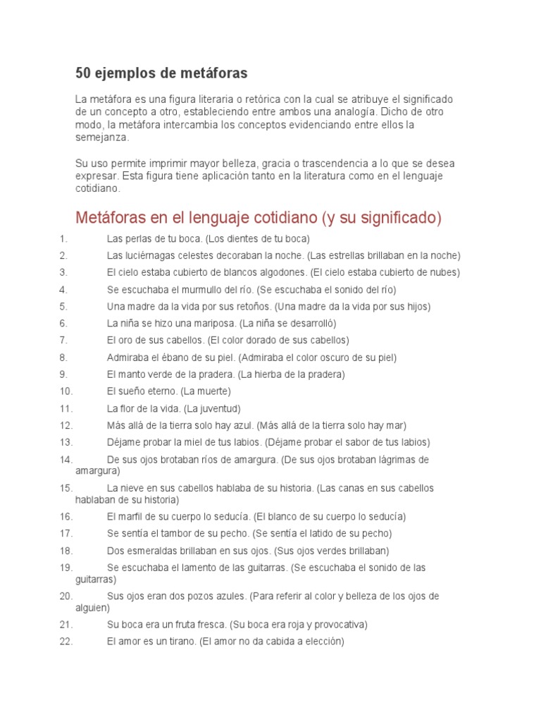 Meteforas | PDF | Metáfora