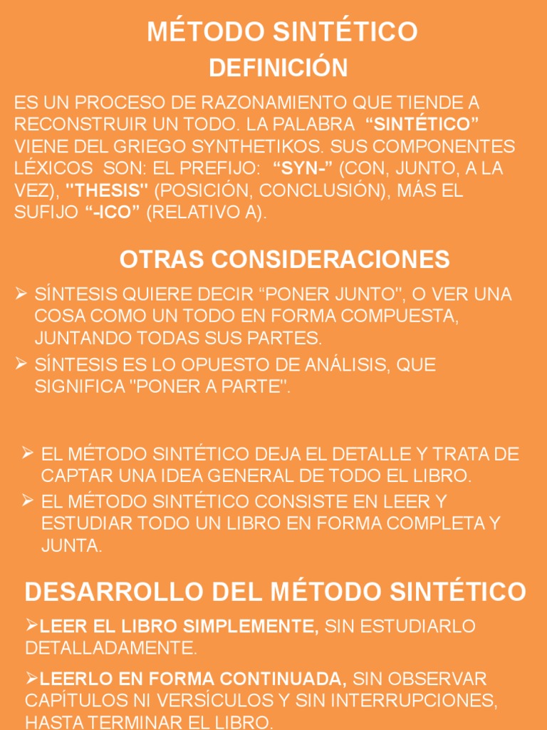 Método Sintético: Guía de Lectura | PDF | Creencia y doctrina cristiana ...