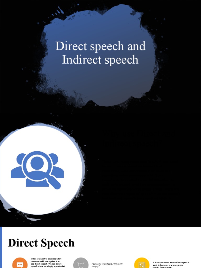 Direct and Indirect Speech Presentation | PDF | Question | Language ...