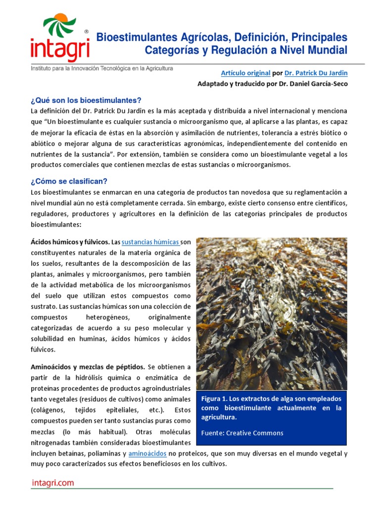 Definición y categorías de bioestimulantes | PDF | Plantas | Nutrientes