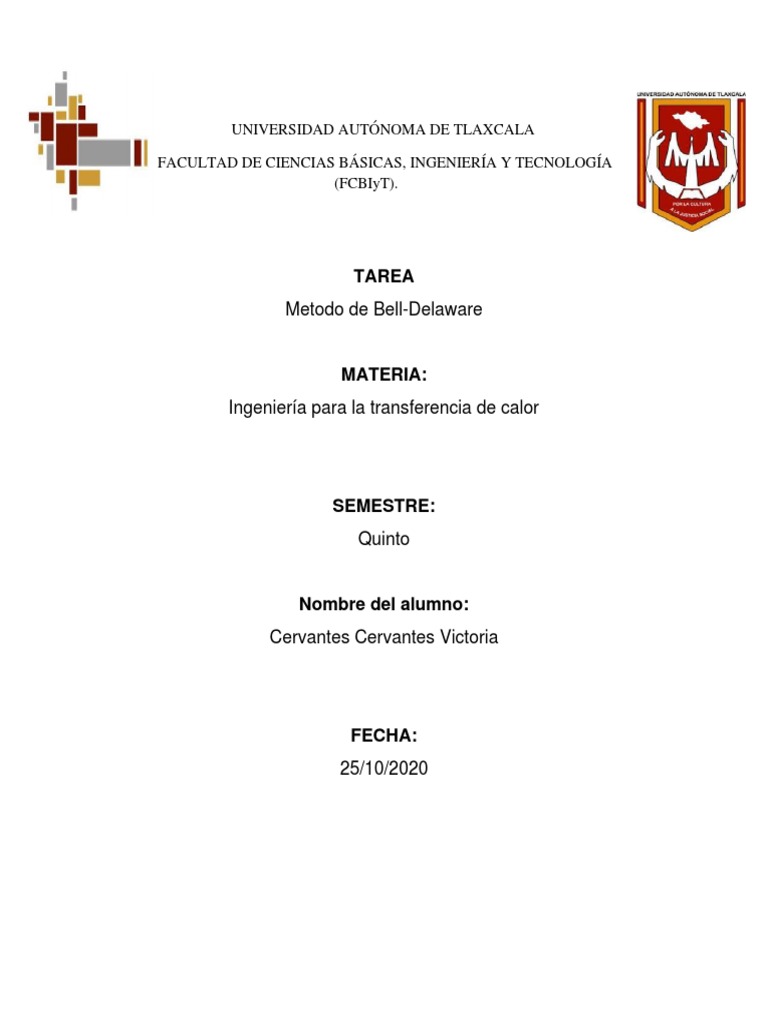 Metodo de Bell-Delaware PDF | PDF | Presión | Fricción