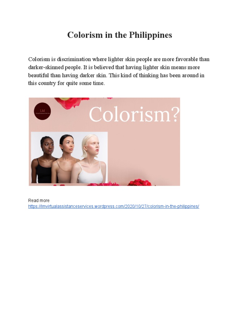 Colorism in The Philippines | PDF | Career & Growth | Social Science