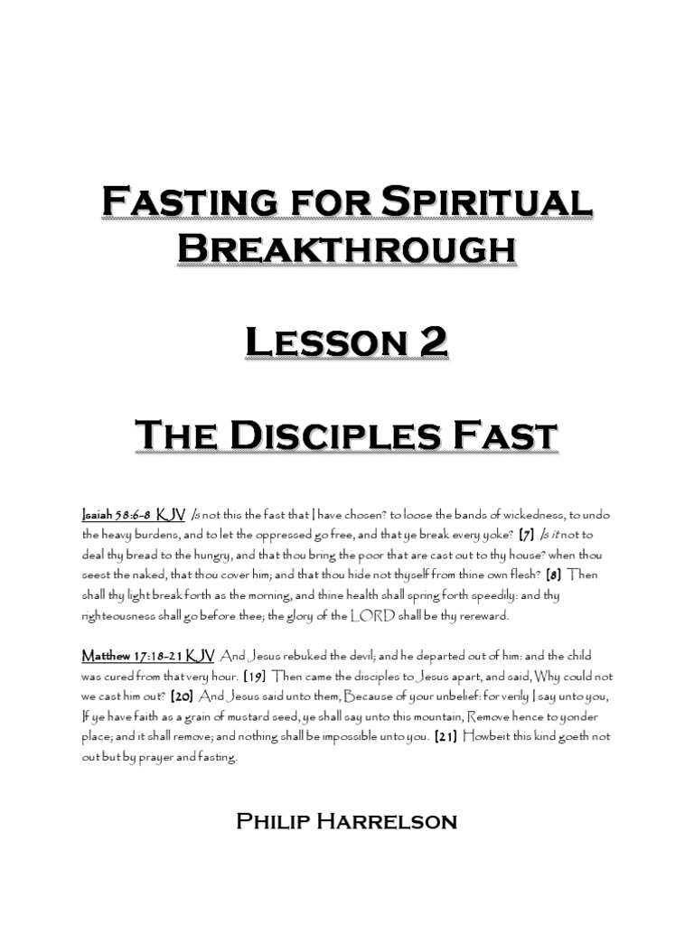 Fasting for Spiritual Breakthrough Guide | PDF | Forgiveness | Fasting