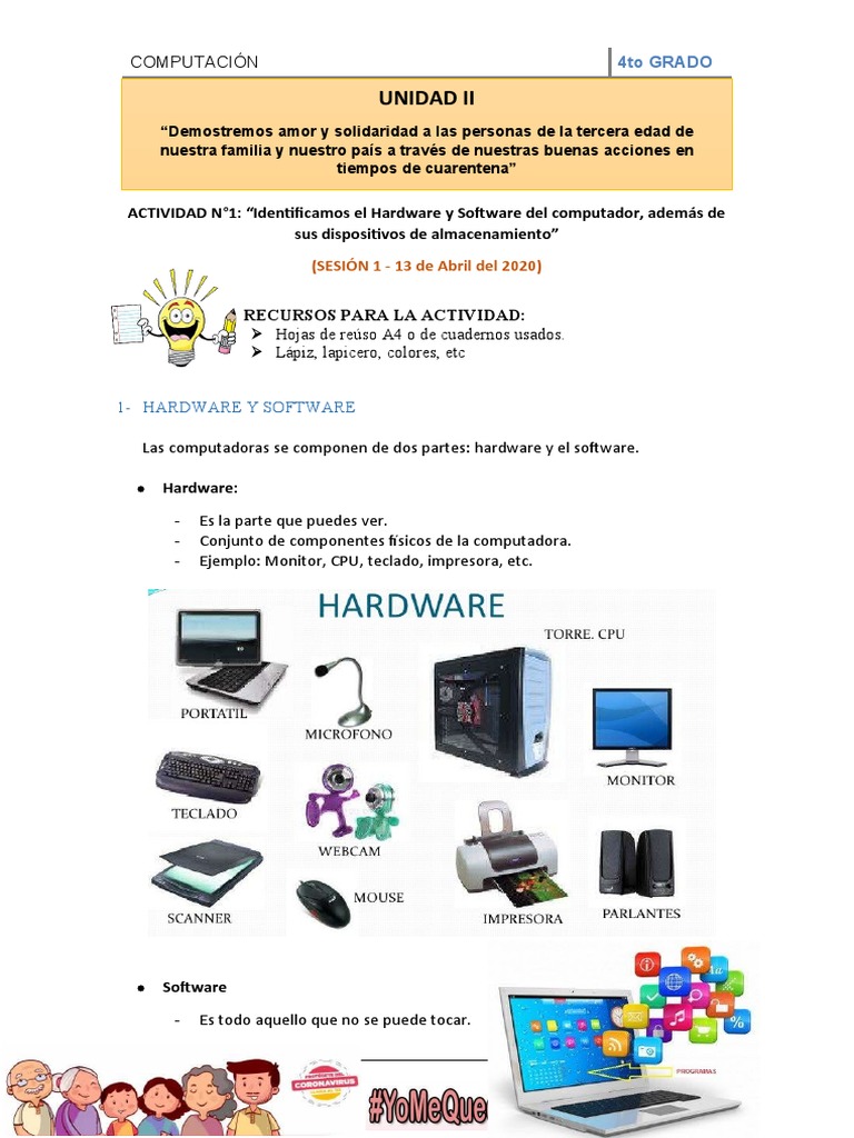 Hardware y Software para Niños de 4to Grado | PDF | Periférico ...