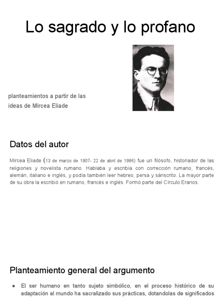 Lo Sagrado y Lo Profano. | PDF