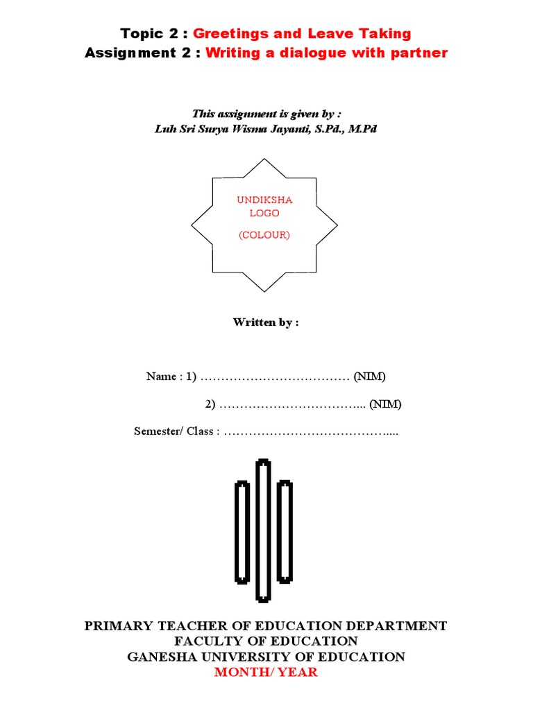Topic 2: Assignment 2:: Greetings and Leave Taking Writing A Dialogue ...