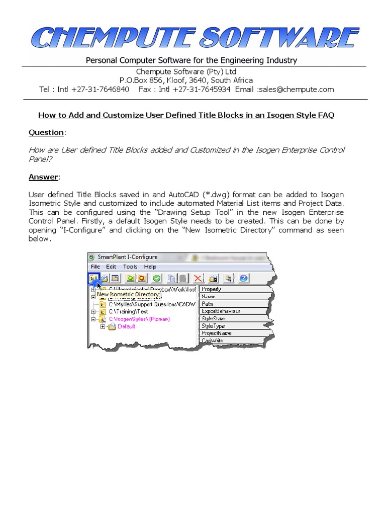 How To Add and Customize User Defined Title Blocks in An Isogen Style ...