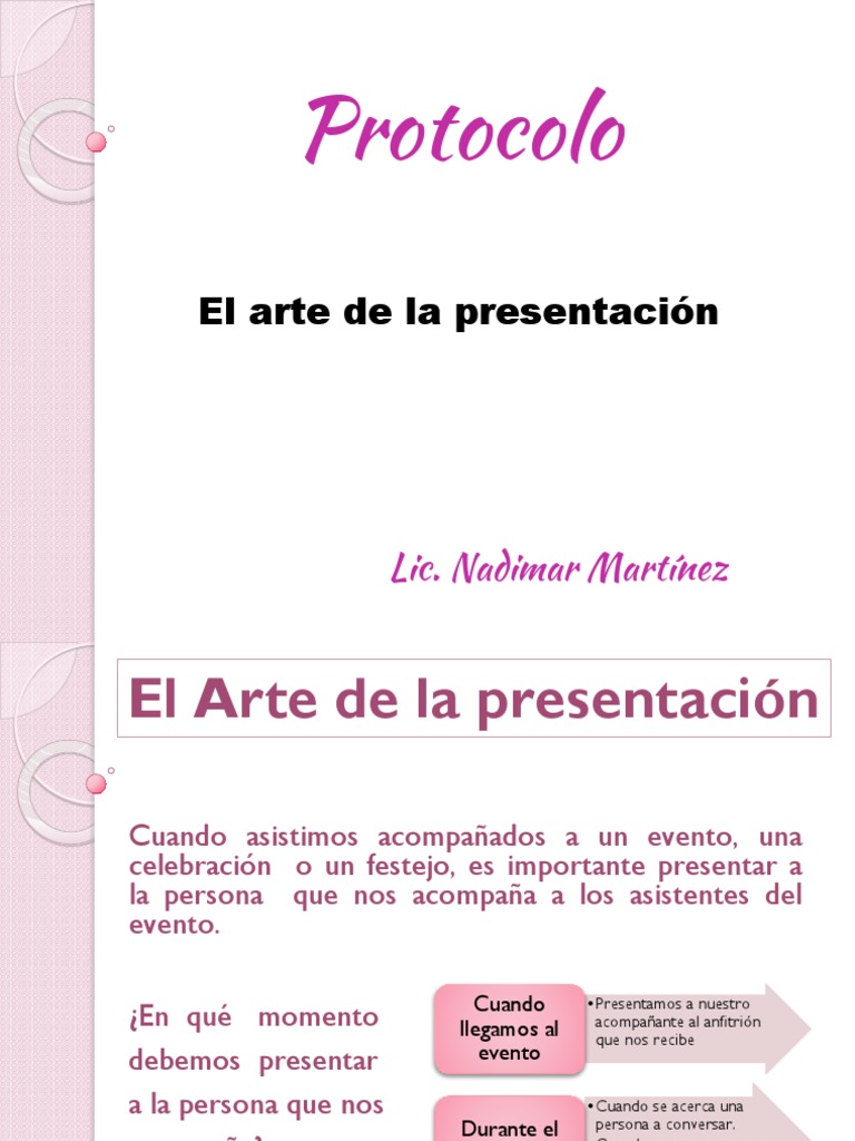 Protocolo El Arte de La Presentacion | PDF