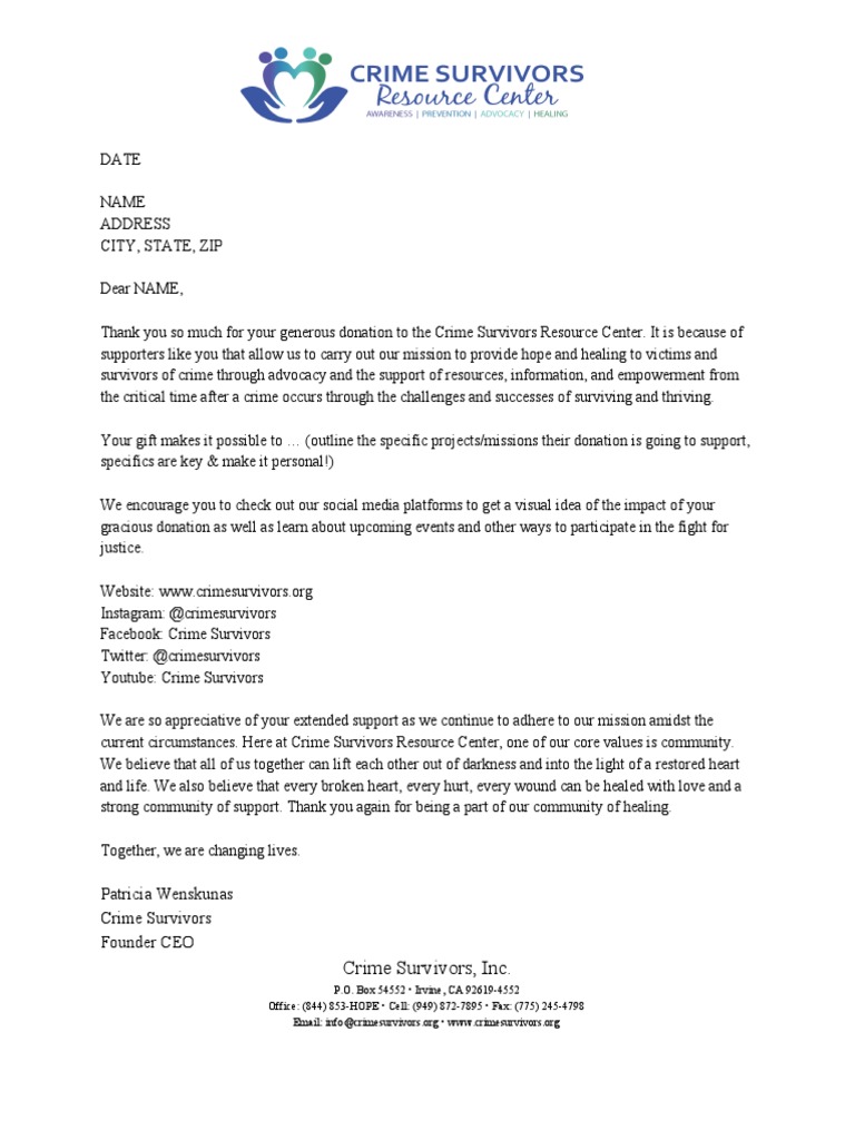 Thank-You Letter Draft | PDF
