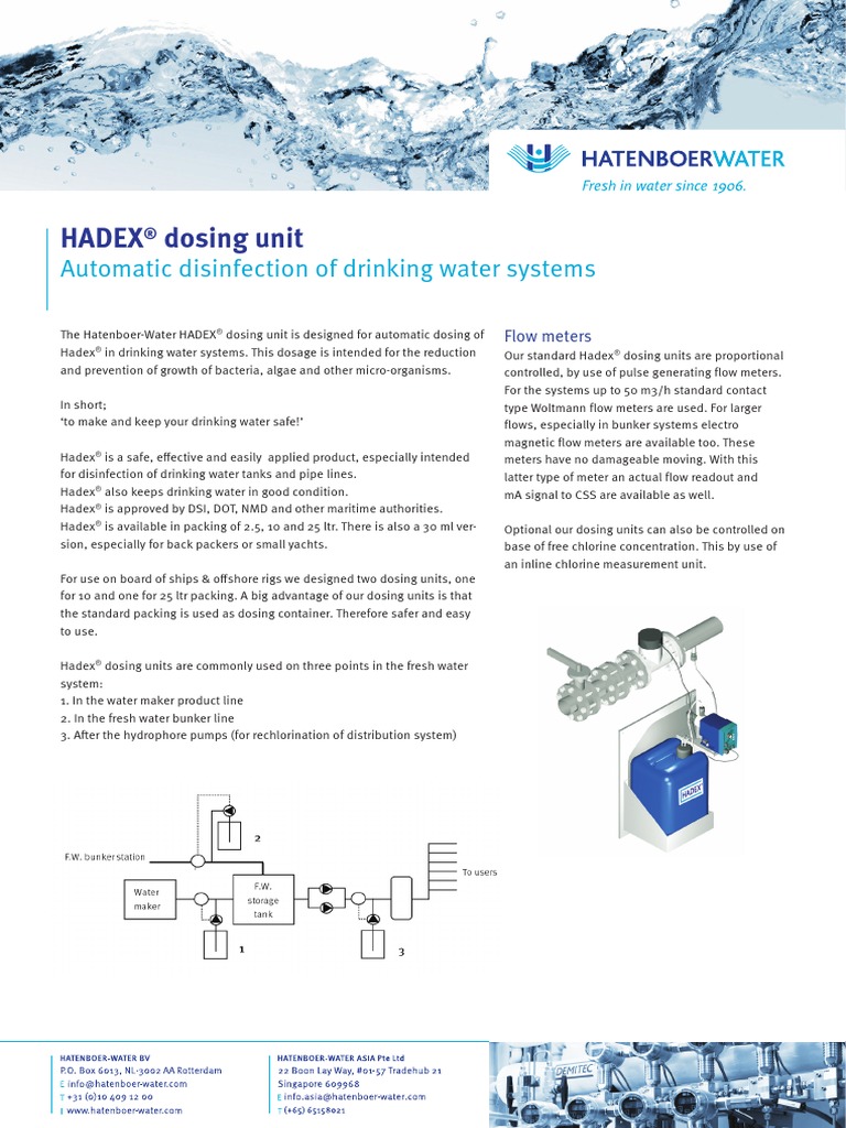 Hadex Dosing Unit: Automatic Disinfection of Drinking Water Systems ...