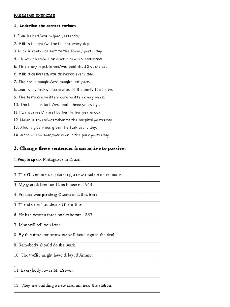 Passive - Excercise For Exam | PDF