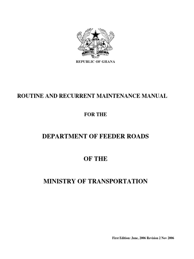Feeder Roads Maintenance Manual | PDF | Specification (Technical ...