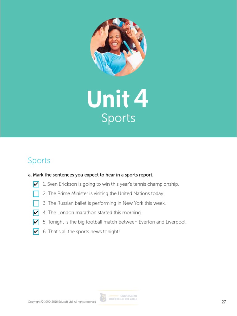 Basic - 2 - Workbook - Unit - 4 Terminado | PDF | Sports | Leisure