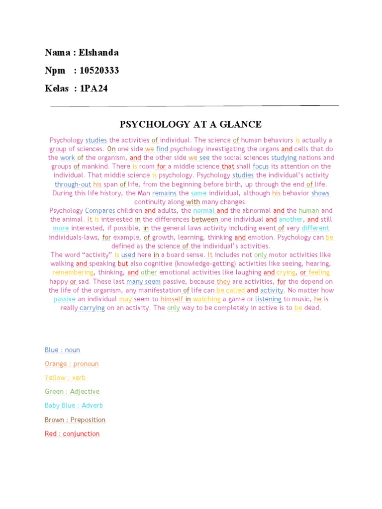 Psychology at A Glance | PDF