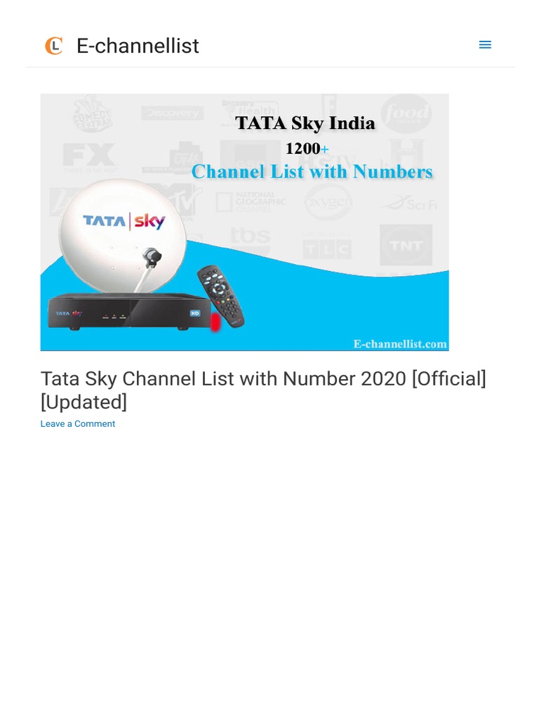 Channel List | PDF | Broadcasting | Television Network