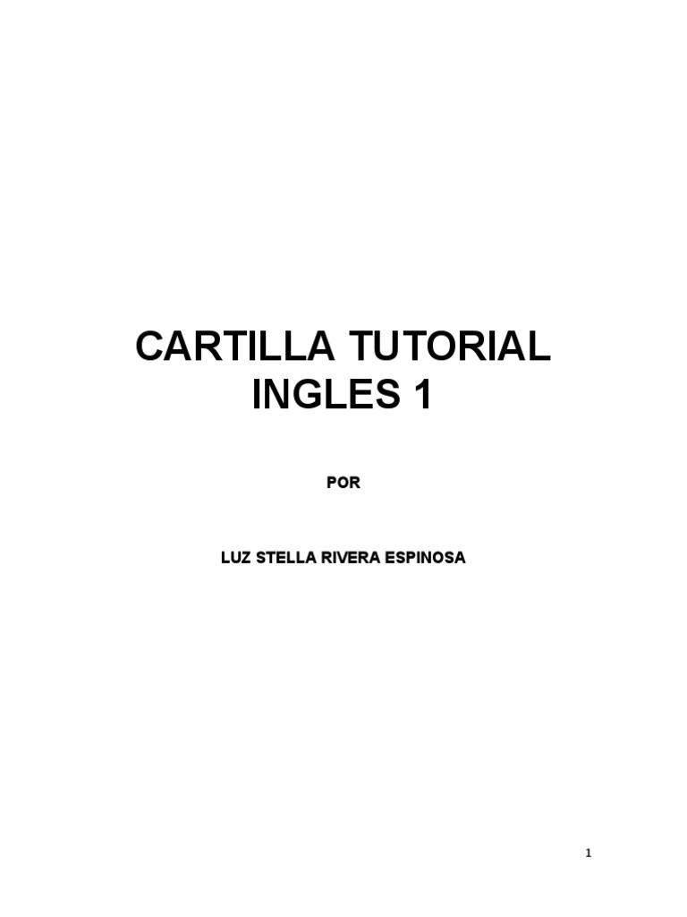 CARTILLA TUTORIAL INGLES 1 Nueva | PDF | Verbo | Sintaxis